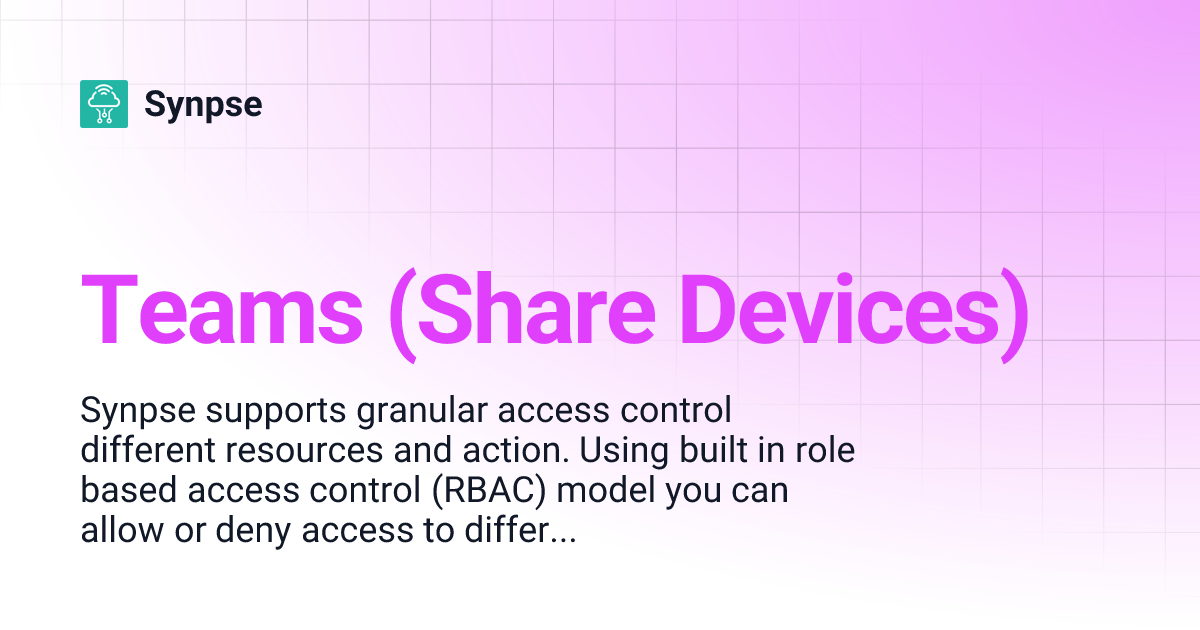 Teams (Share Devices) | Synpse