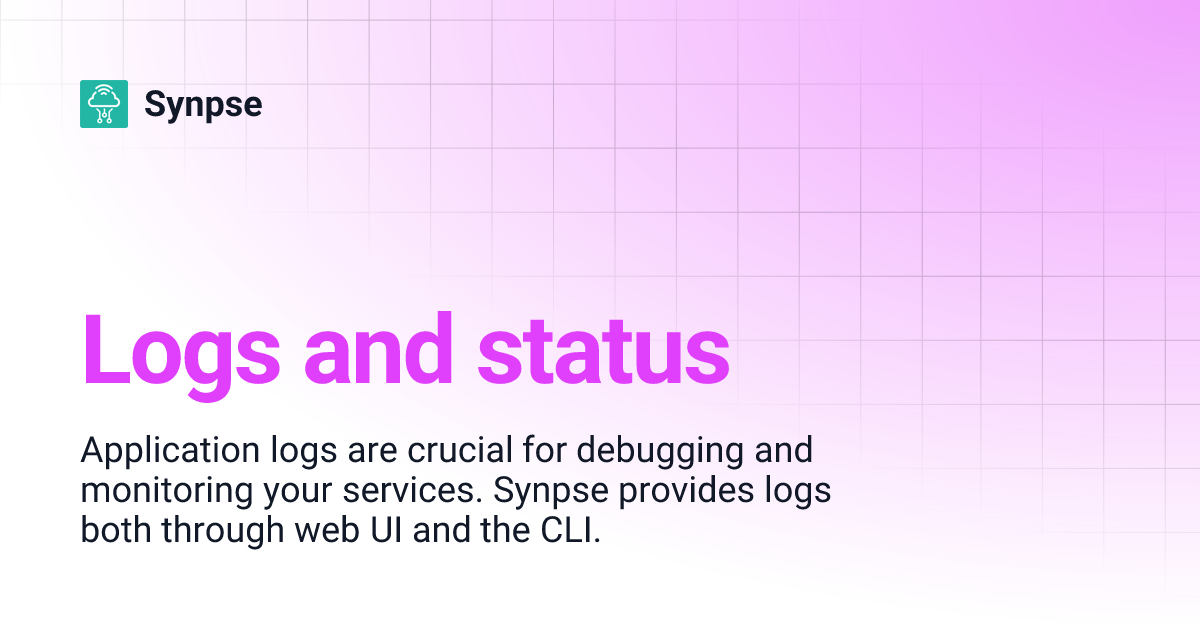 Logs and status | Synpse