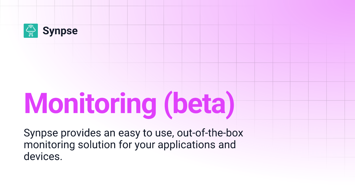 Monitoring (beta) | Synpse